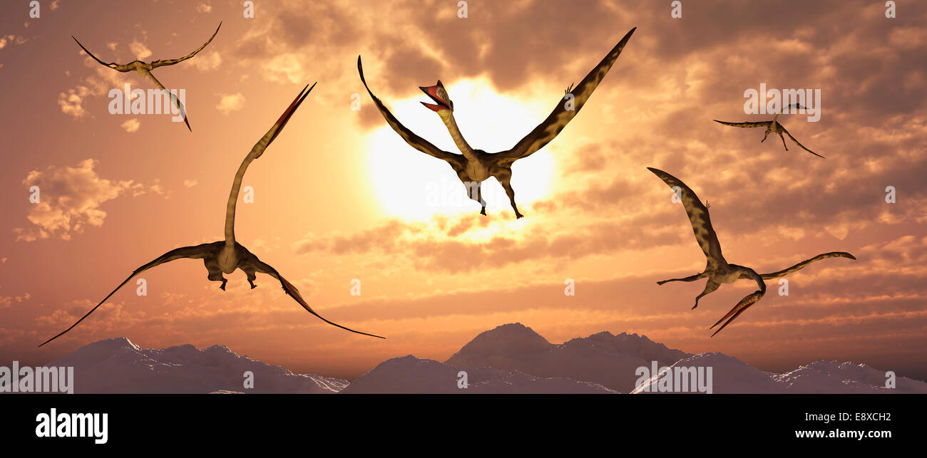 A Flock Of Quetzalcogtlus Stock Photo - Alamy