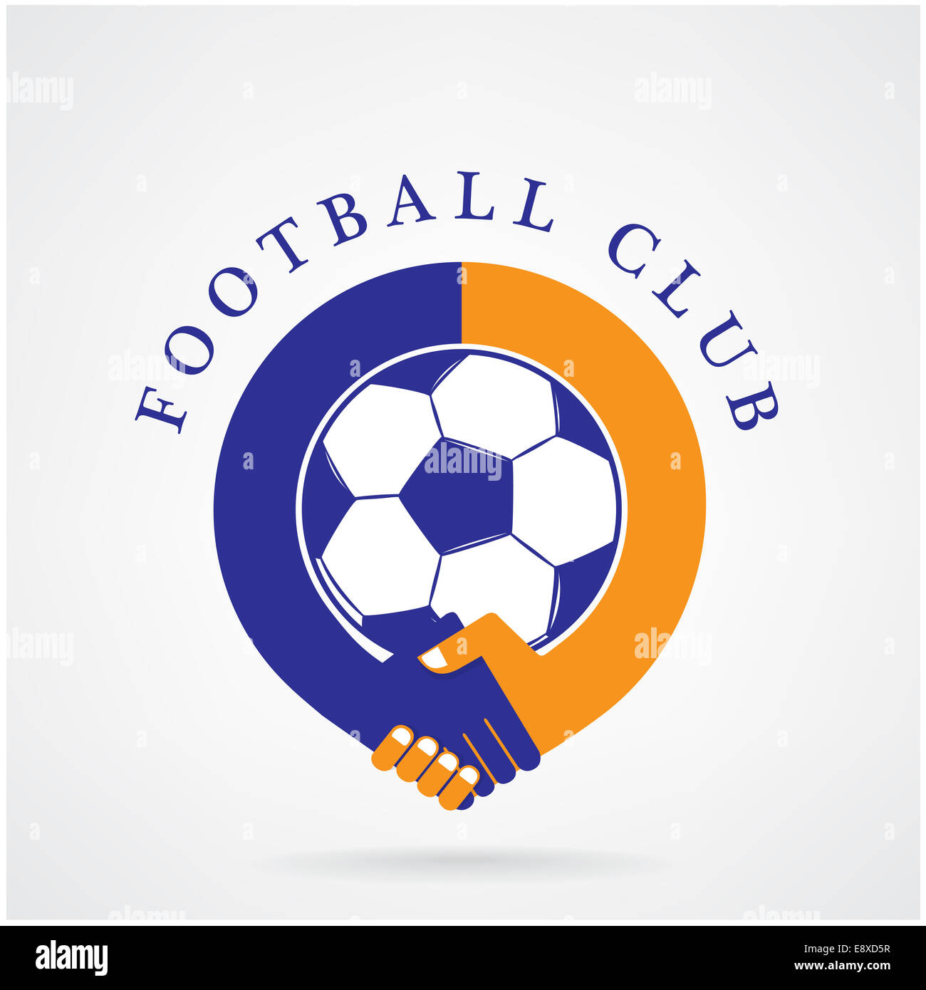Football sign and handshake abstract design template. Business creative ...