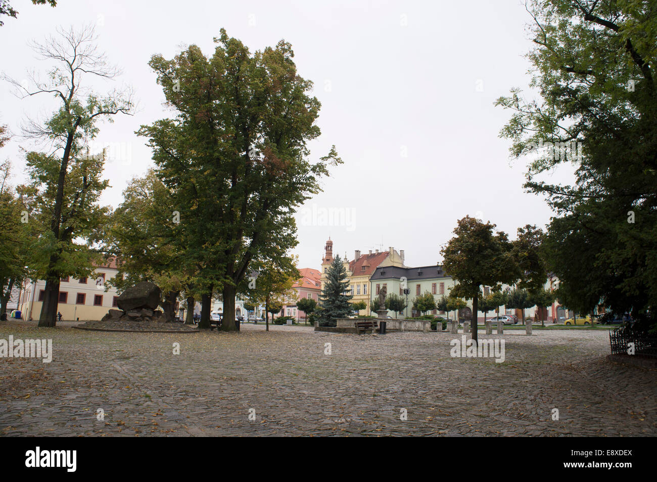 Peace Square (Mirove namesti) in Kourim, a small town in the Central ...
