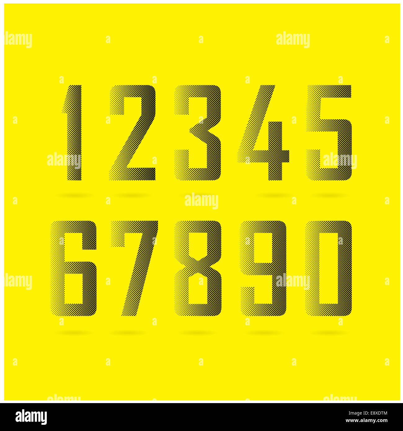 Halftone number alphabet font style Stock Photo - Alamy