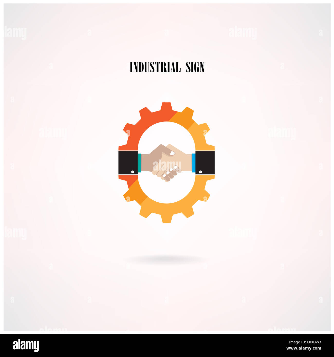 Creative gear concept and handshake abstract sign on background ,design ...