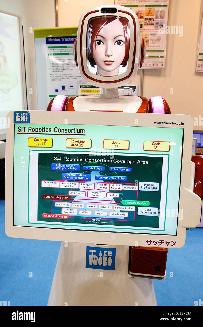 Tokyo, Japan. 16th October, 2014. The service robot of Takerobo ...