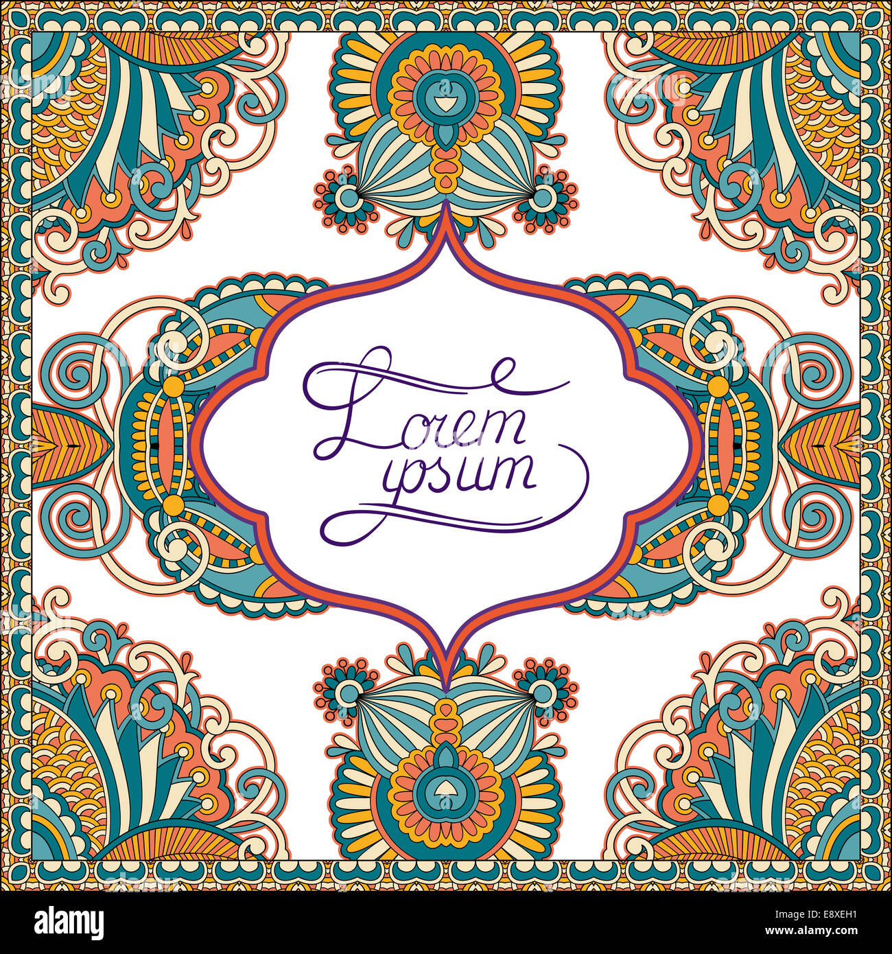 decorative pattern of ukrainian ethnic carpet design with place Stock ...