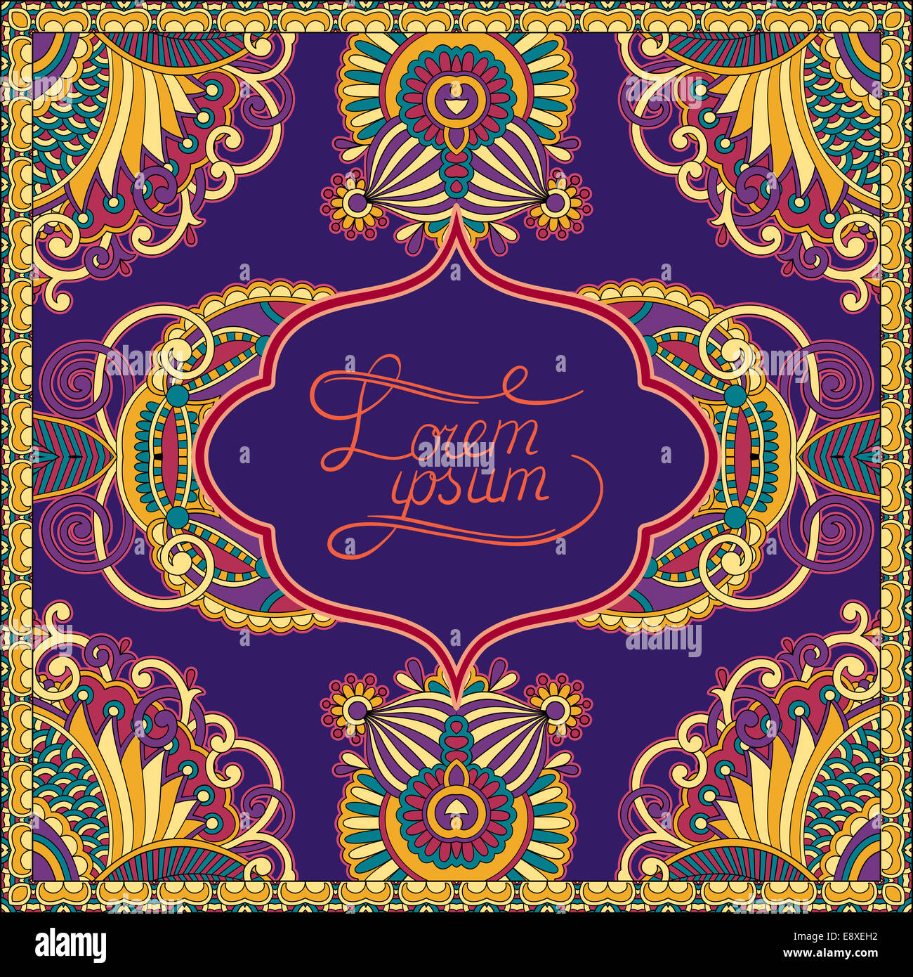decorative pattern of ukrainian ethnic carpet design with place Stock ...