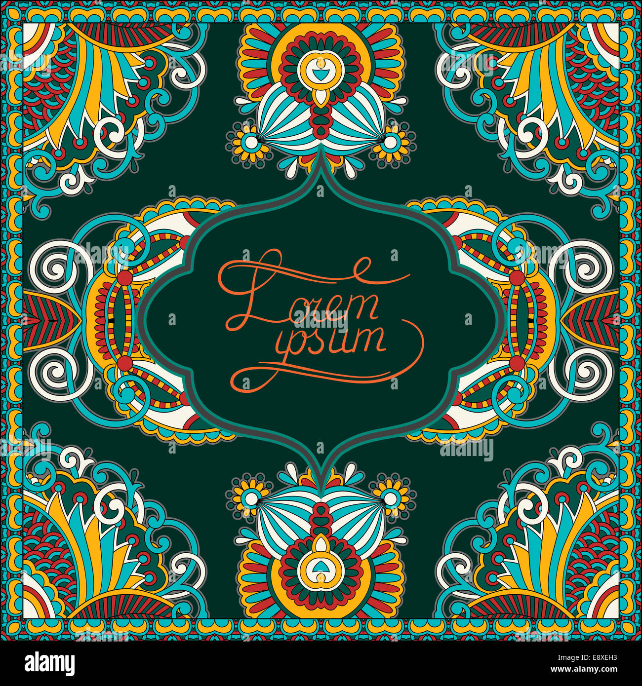 decorative pattern of ukrainian ethnic carpet design with place Stock ...