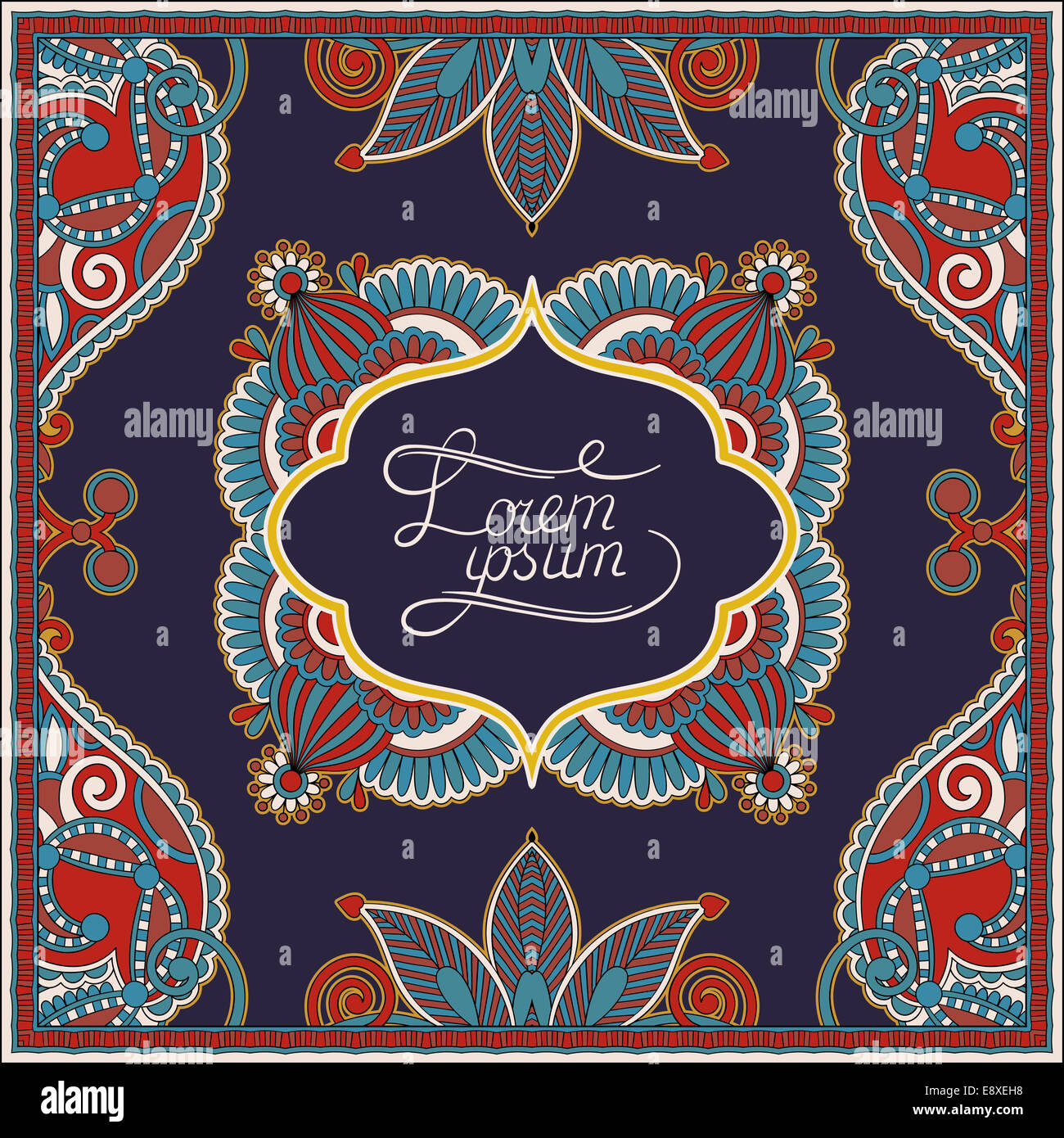 decorative pattern of ukrainian ethnic carpet design with place Stock ...
