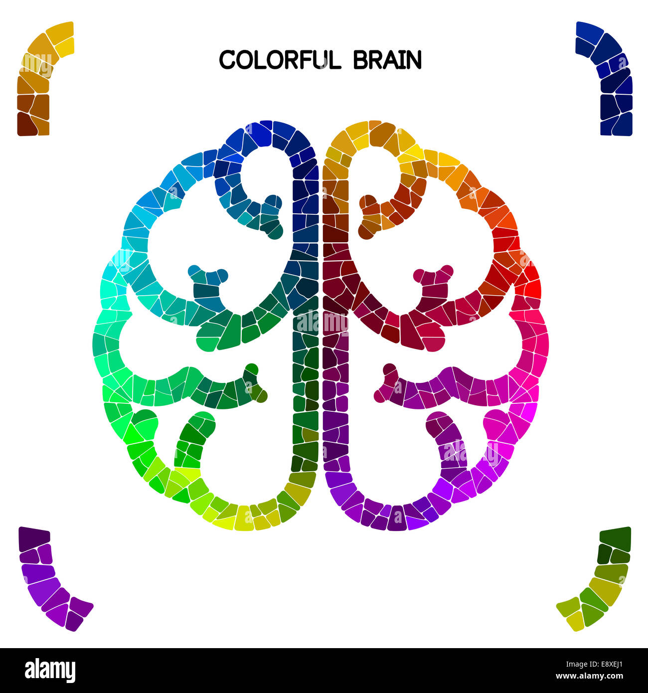 Creative colorful left brain and right brain Idea concept background ...