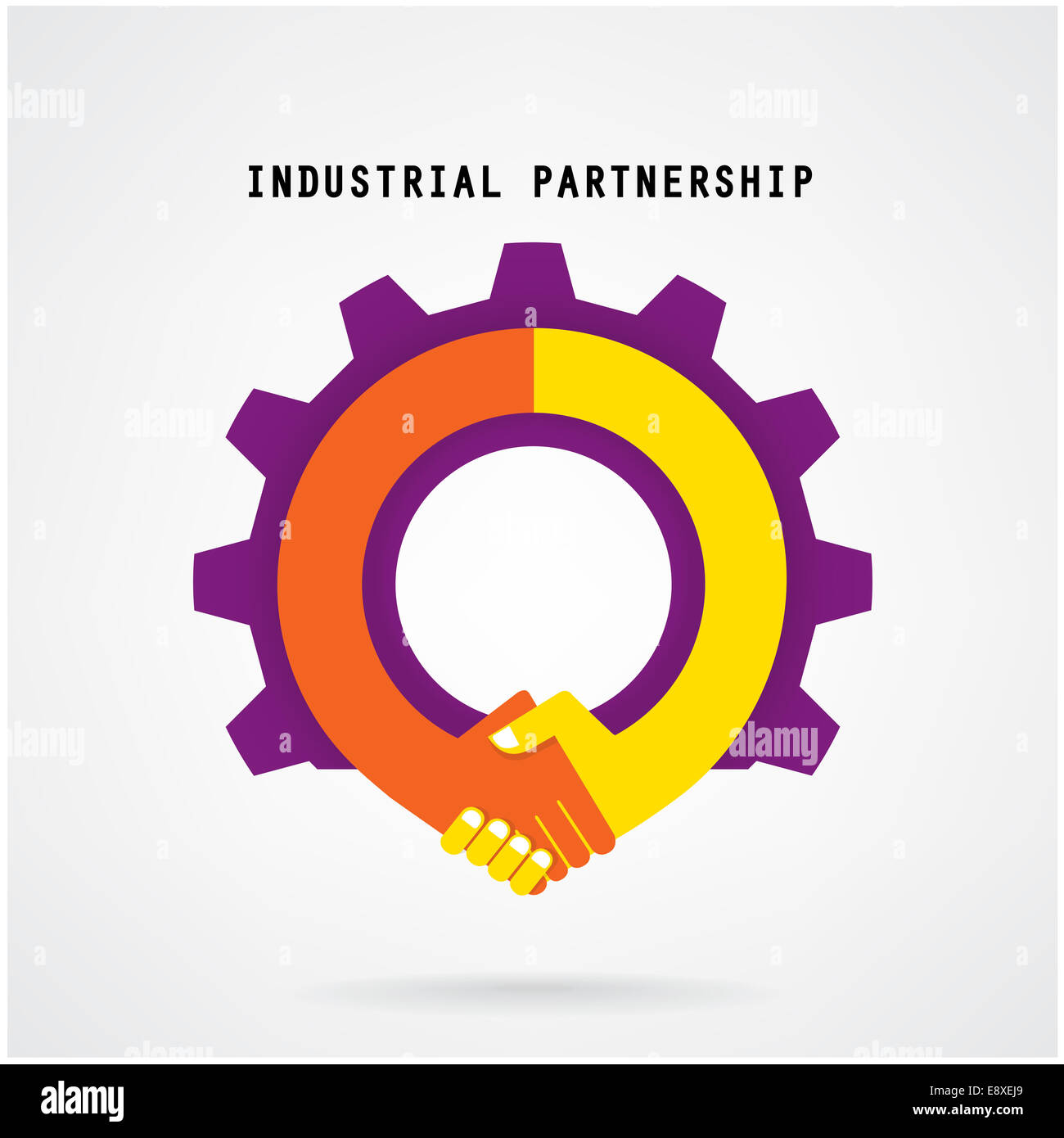 Creative handshake sign and industrial idea concept background, design ...