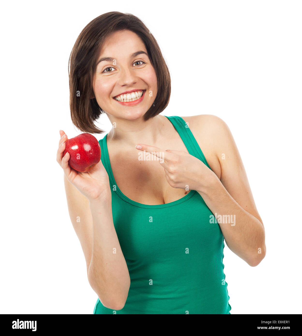 Woman and apple hi-res stock photography and images - Alamy