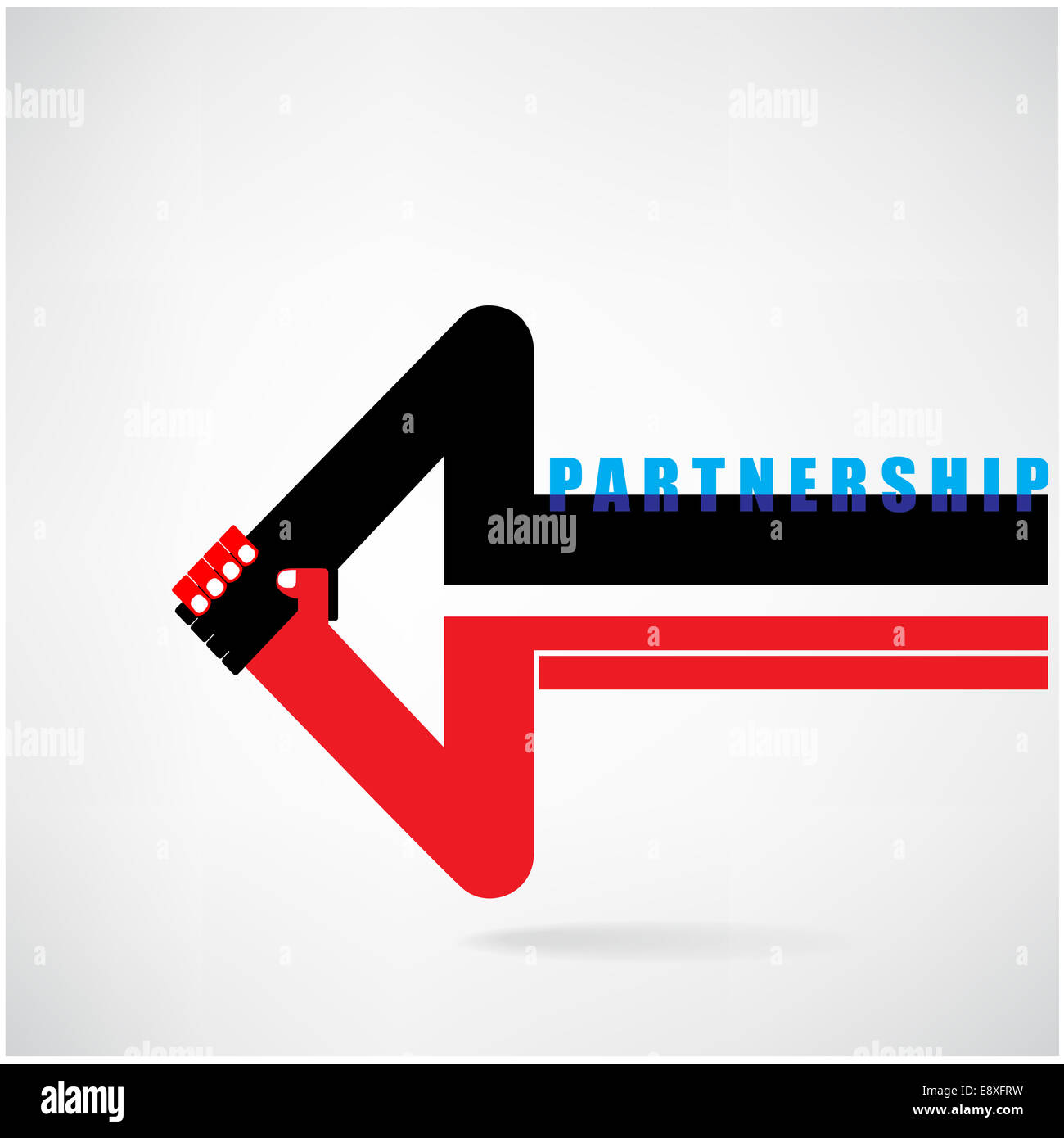 Creative arrow sign and handshake abstract design symbol. Business ...