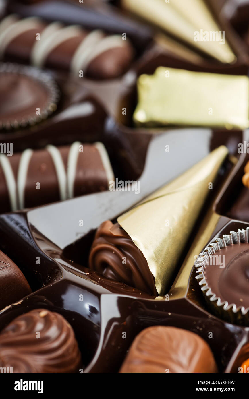 Box of Assorted Chocolates for Valentine's Day Stock Photo - Alamy