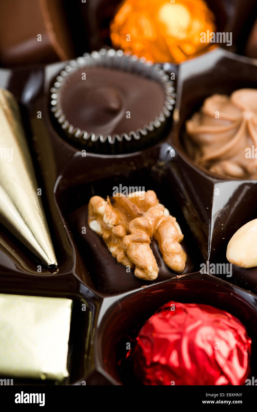 Box of Assorted Chocolates for Valentine's Day Stock Photo - Alamy