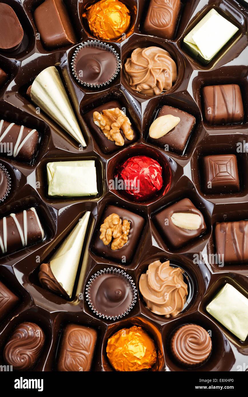 Box of Assorted Chocolates for Valentine's Day Stock Photo - Alamy