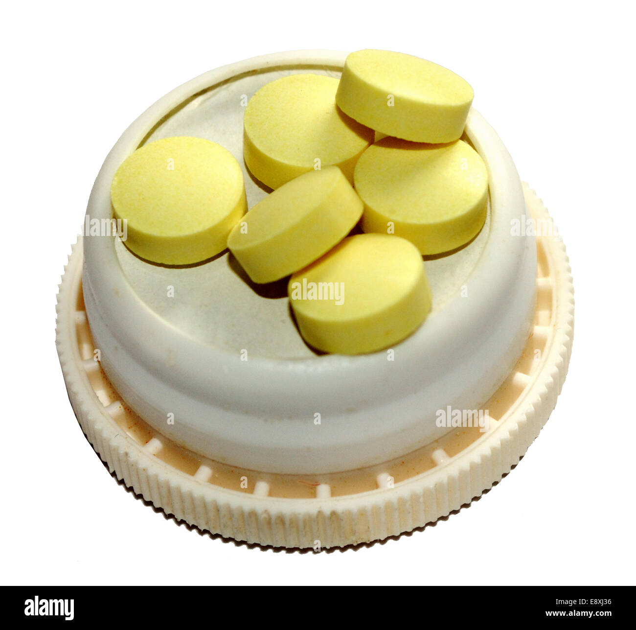Close up yellow tablet drug Cut Out Stock Images & Pictures - Alamy