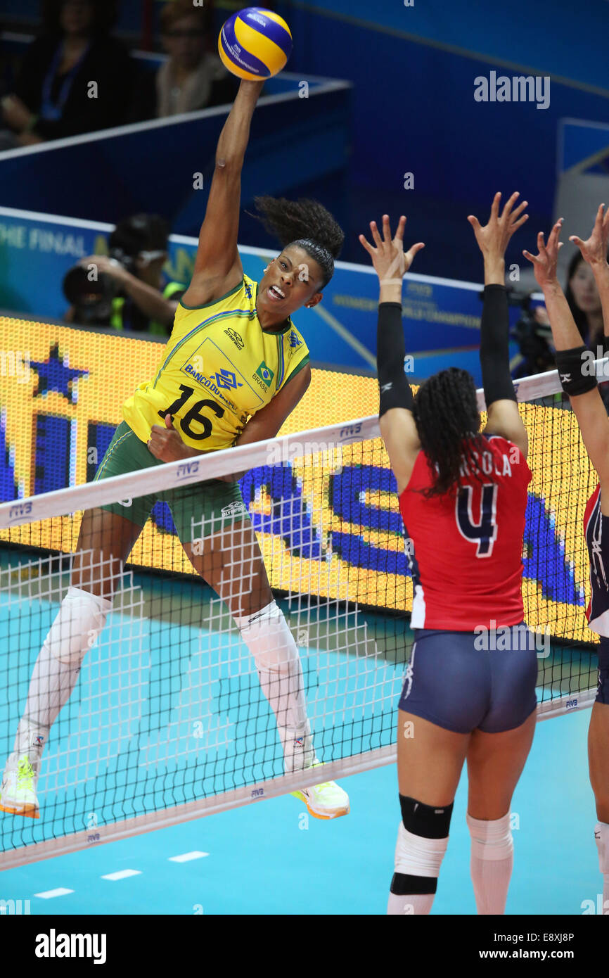 Milano, Italy. 10th Oct, 2014. Fernanda Rodrigues (BRA) Volleyball ...