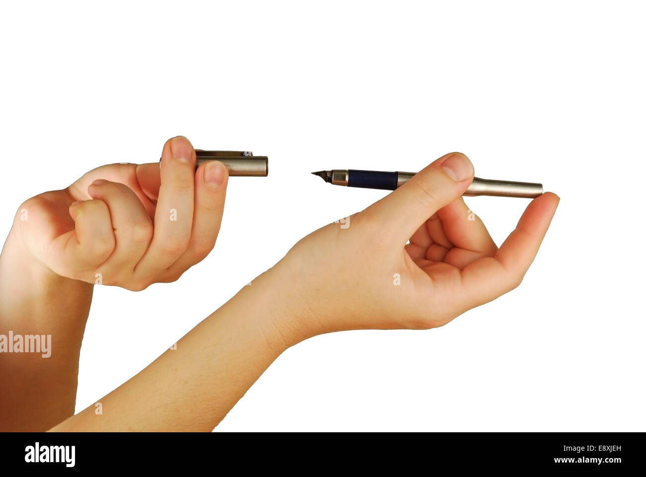 womanish hand with an ink pen Stock Photo - Alamy