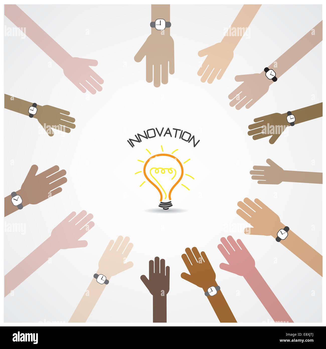 businessman hand symbol with doodle light bulb sign ,design for poster ...