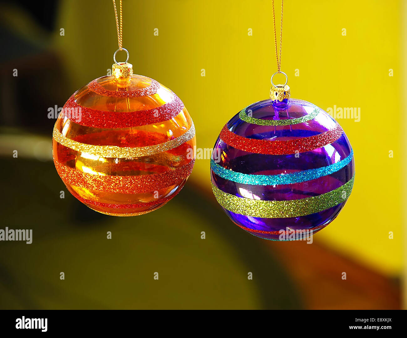 Two golden balls hang hi-res stock photography and images - Alamy