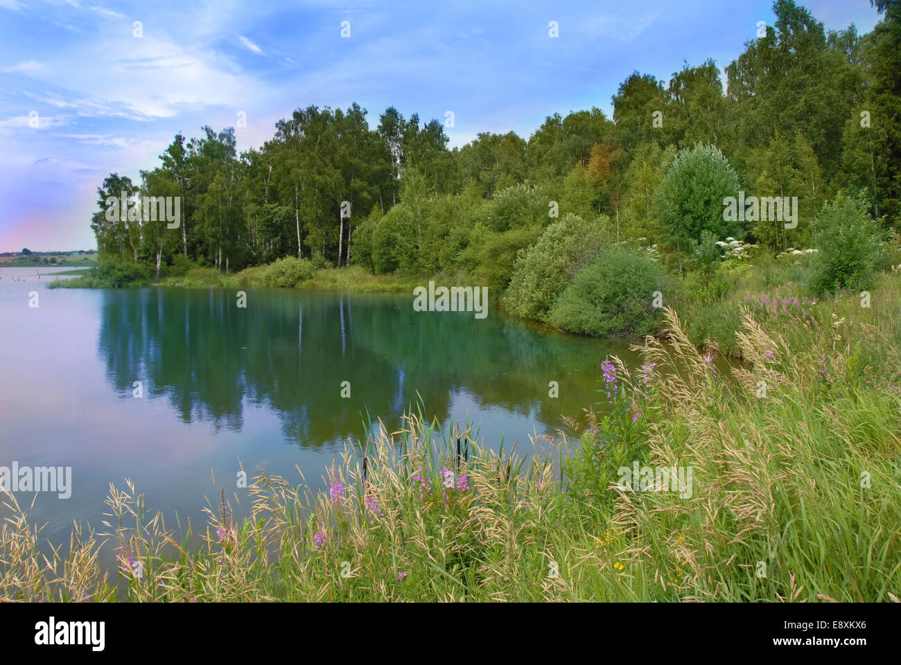 Lake scenic landscape Stock Photo - Alamy