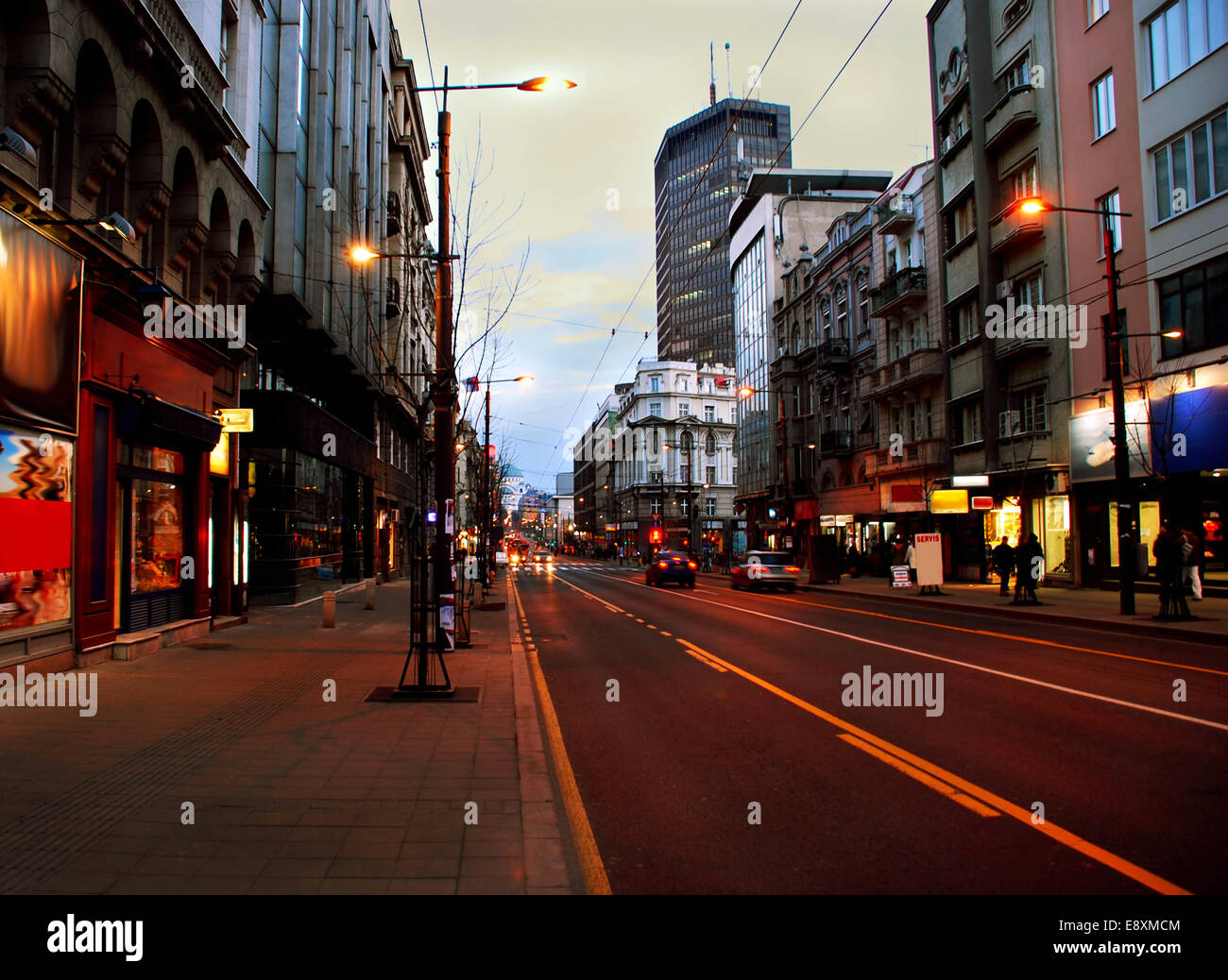 Evening Belgrade cityscape Stock Photo - Alamy