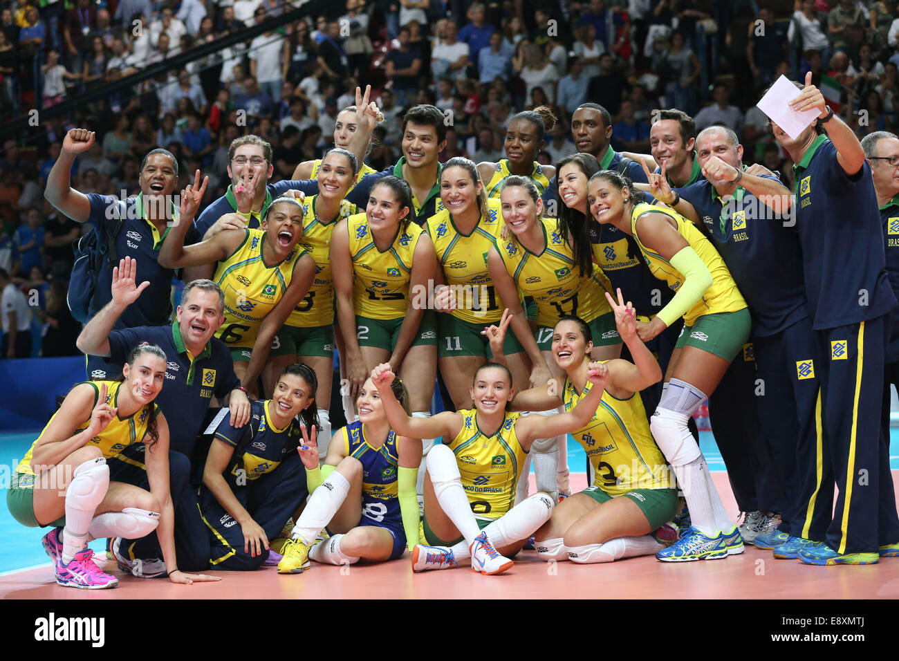 Milano, Italy. 12th Oct, 2014. Brazil team group (BRA) Volleyball ...