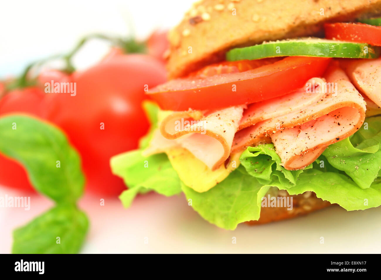 A delicious fresh ham sandwich Stock Photo - Alamy