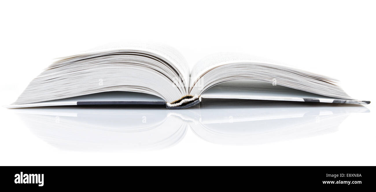 open book on white background Stock Photo - Alamy
