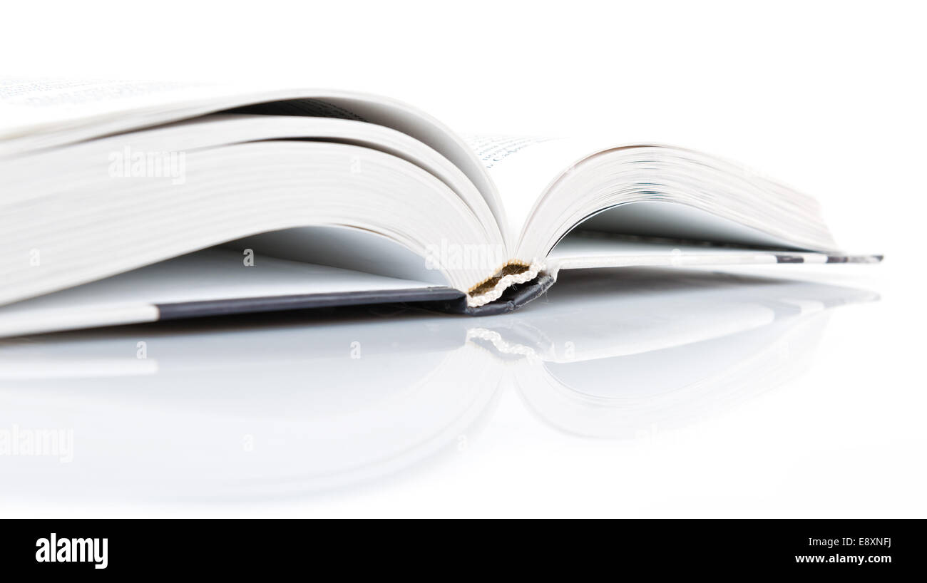 open book on white background Stock Photo - Alamy