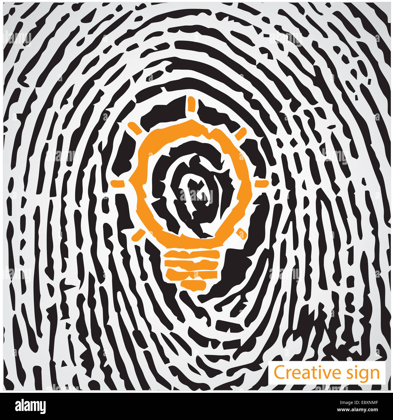 Creative light bulb idea concept with fingerprint symbol. Education ...