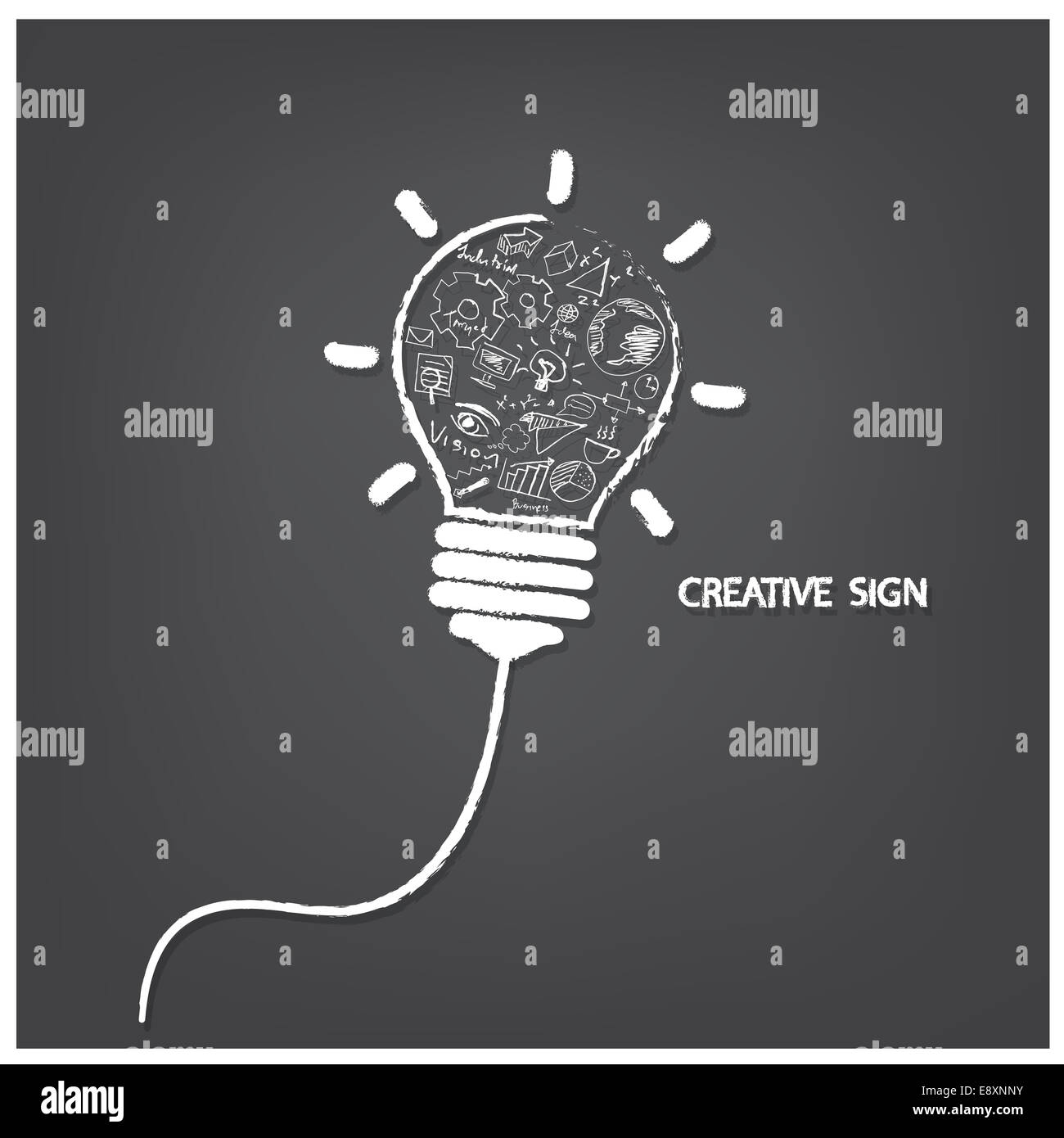 Creative light bulb handwriting style with business idea concept ...