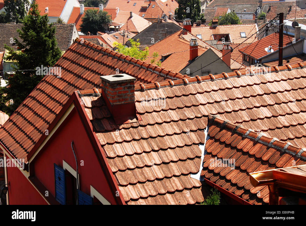 Tiled roof house triangle hi-res stock photography and images - Alamy