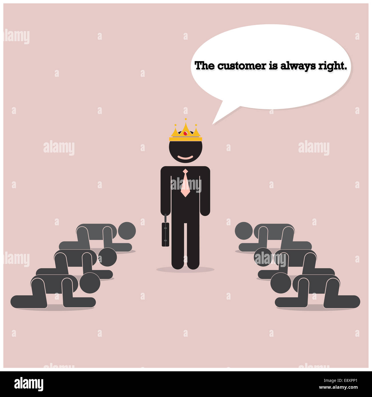 The customer is always right concept. Business comic symbol Stock Photo ...