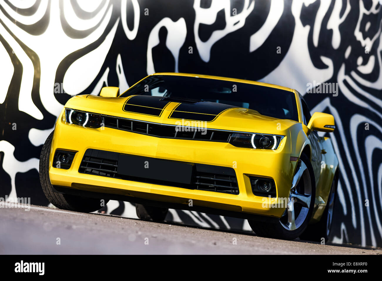 Luxury sport yellow car. Speed and modern style Stock Photo - Alamy