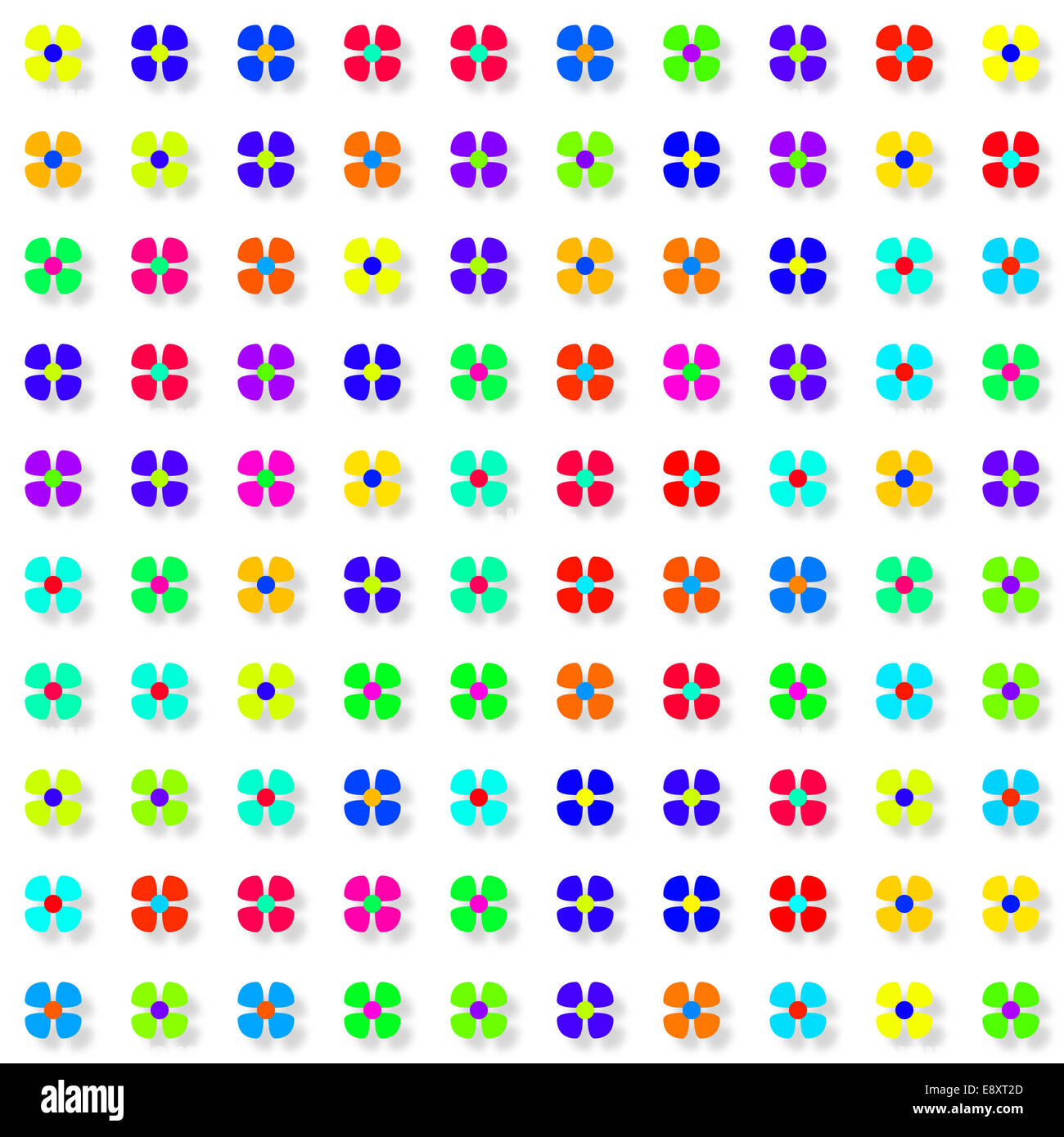 An illustration of some colorful simple flowers Stock Photo - Alamy