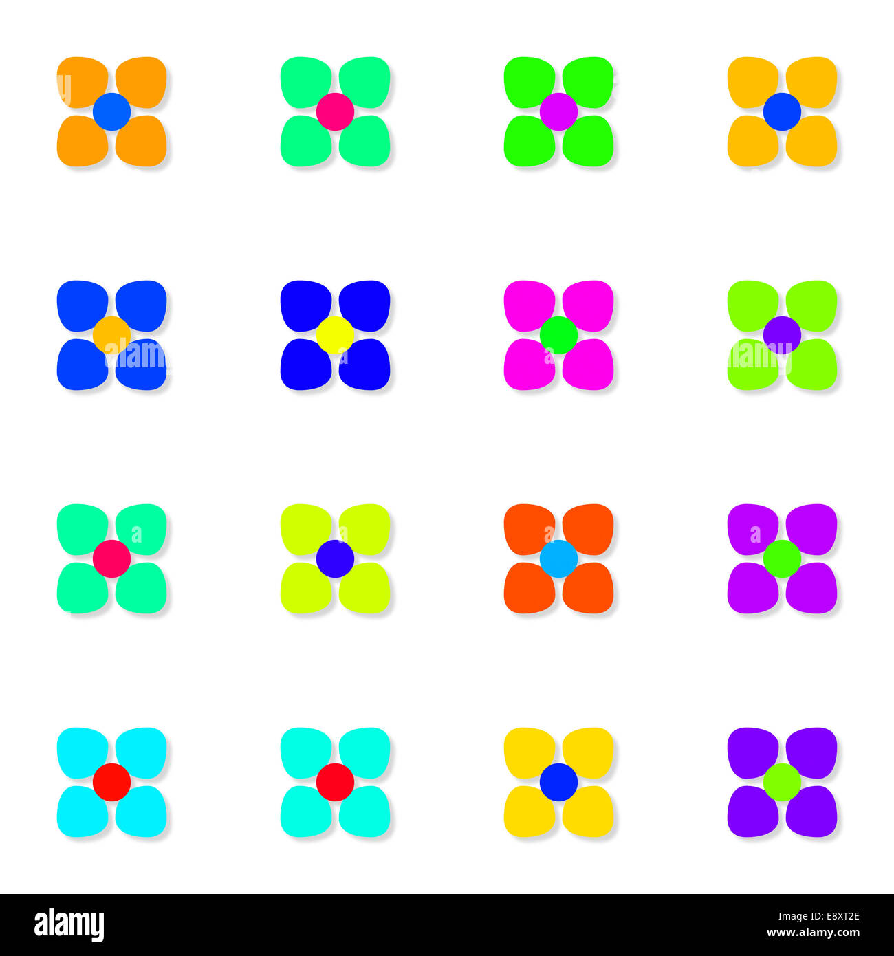 An illustration of some colorful simple flowers Stock Photo - Alamy
