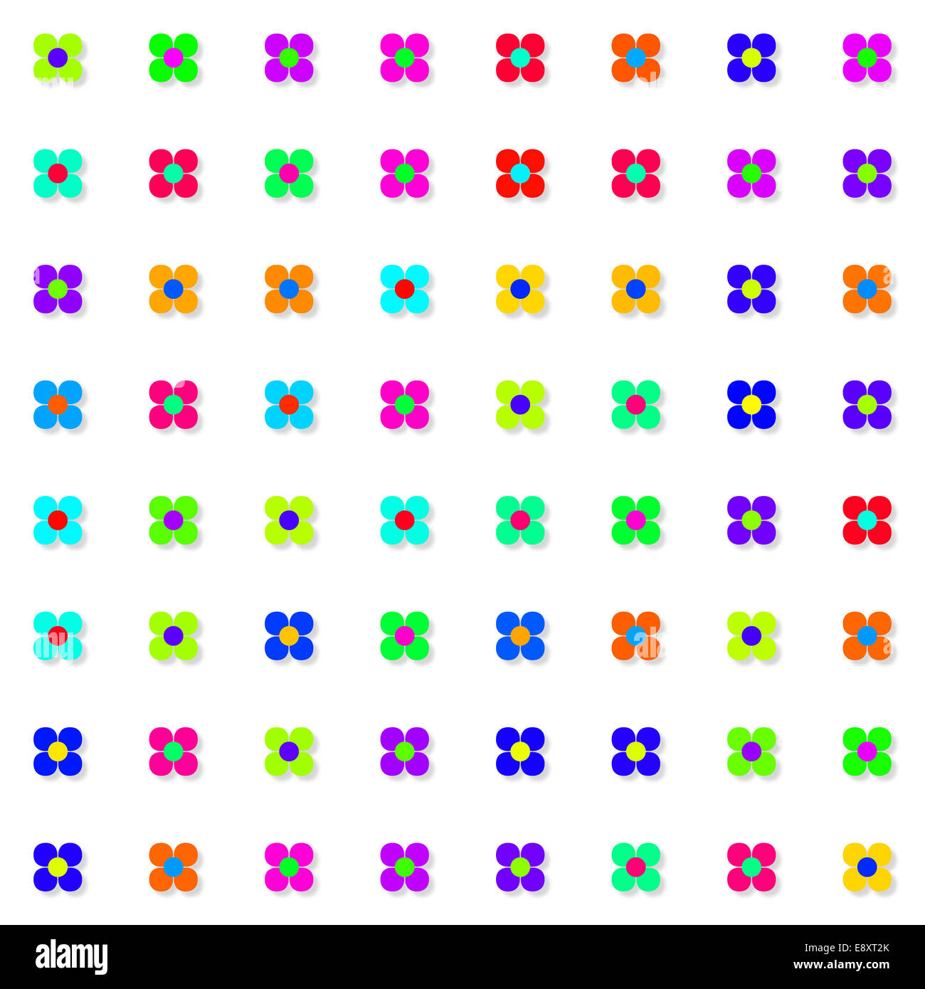 An illustration of some colorful simple flowers Stock Photo - Alamy