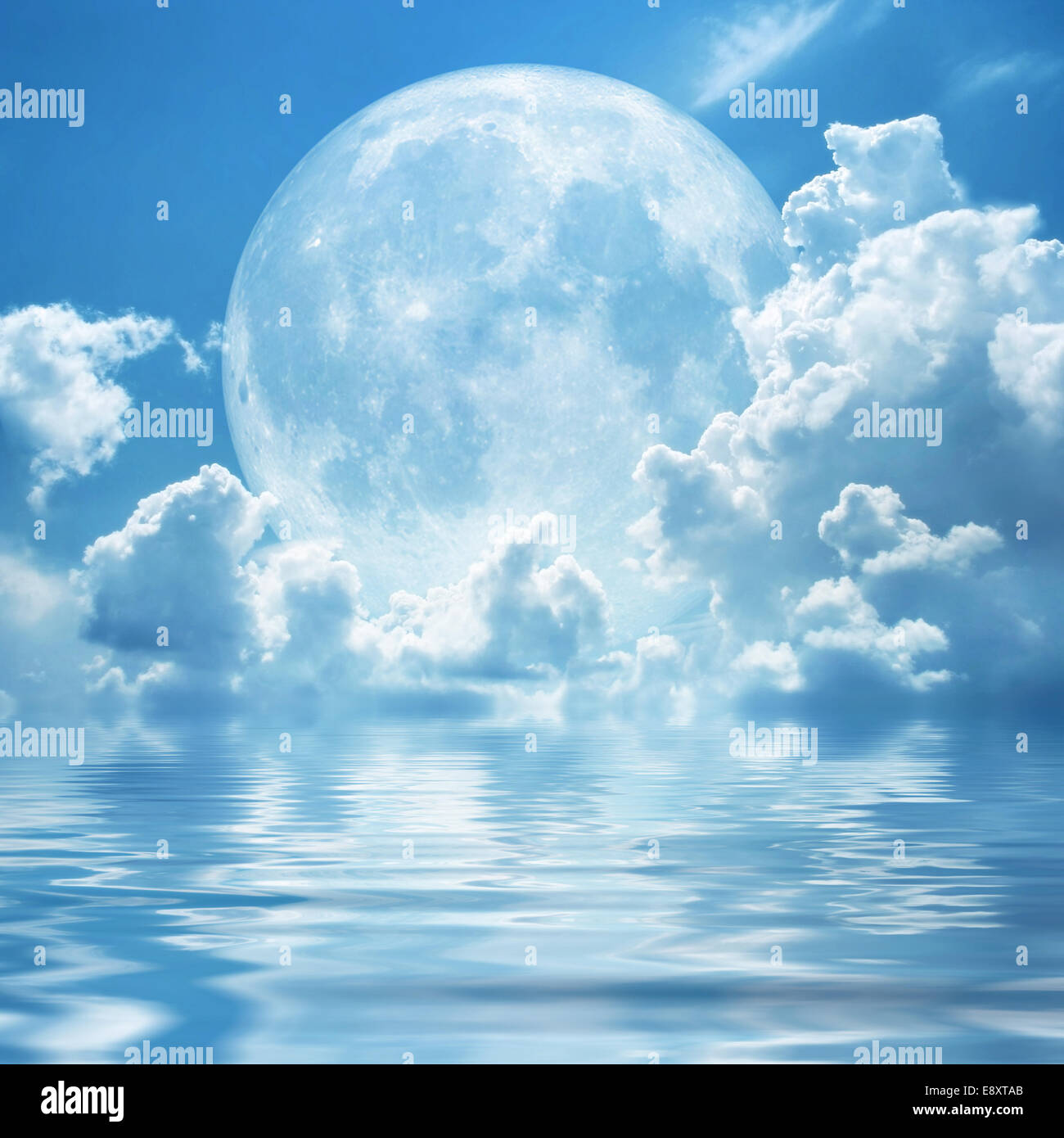 white clouds full moon Stock Photo - Alamy