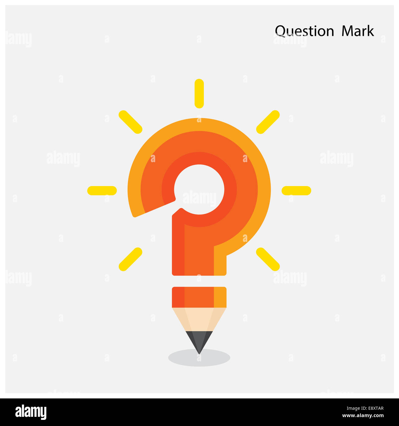 Pencil question mark on background. Education concept Stock Photo - Alamy