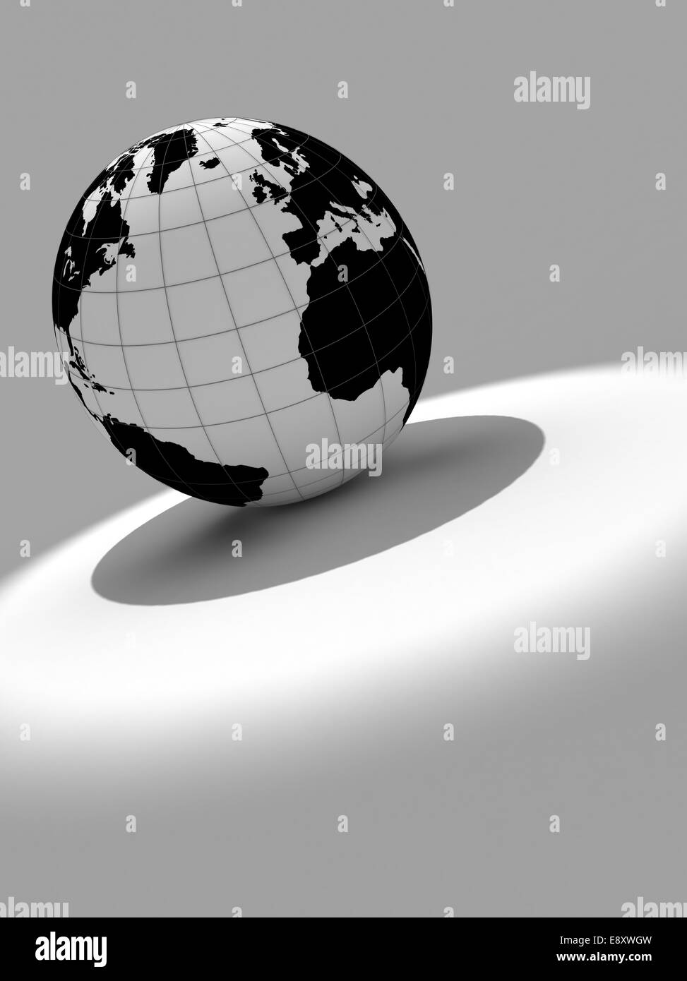 3d earth on grey background Stock Photo - Alamy