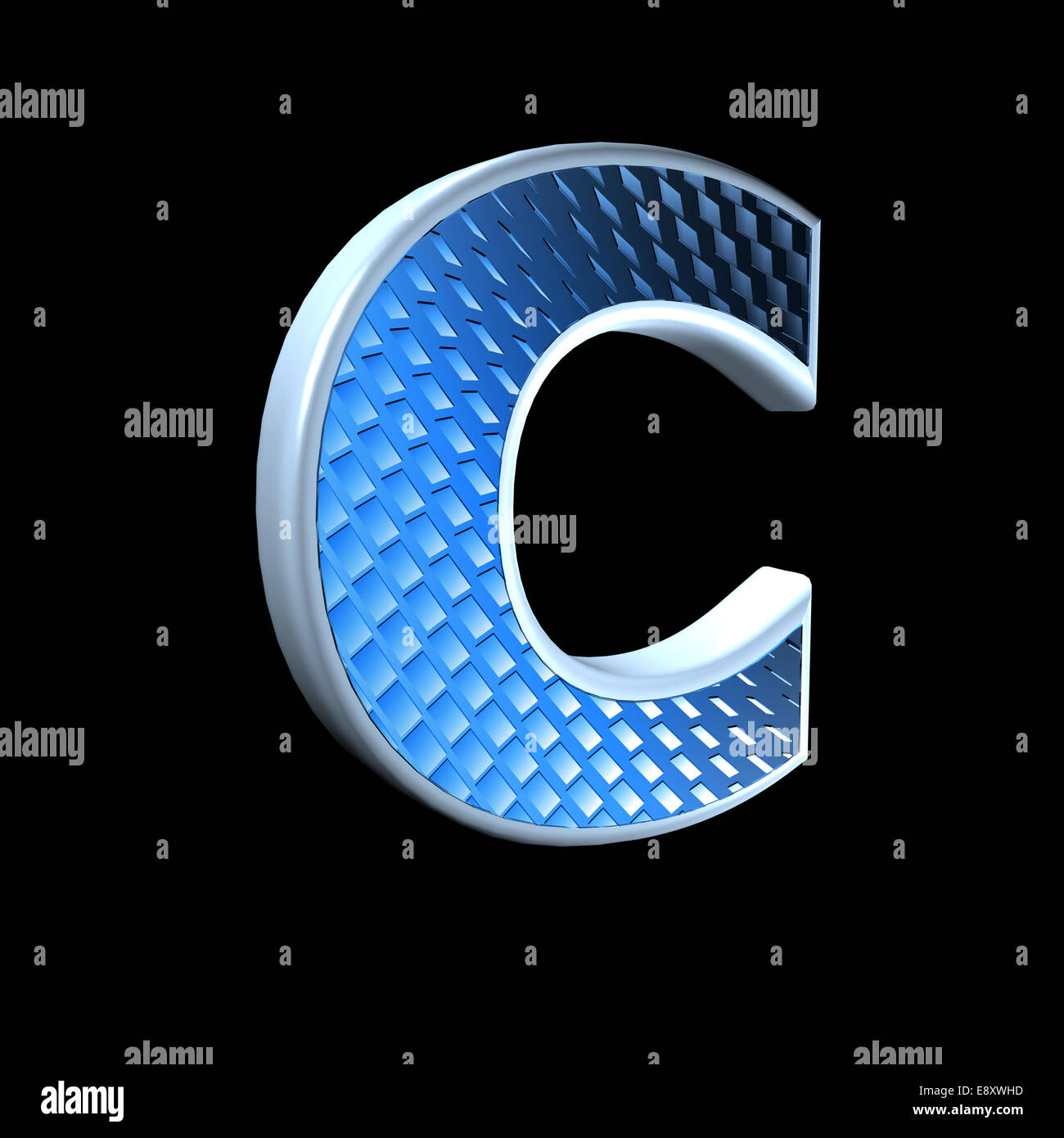 abstract 3d letter with blue pattern texture - C Stock Photo - Alamy