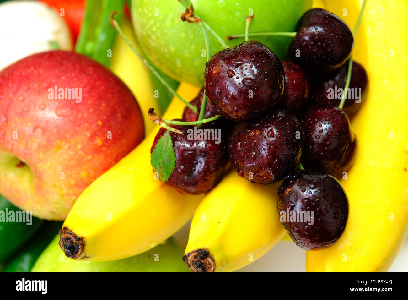 Cherries and Assorted Fruit Stock Photo - Alamy