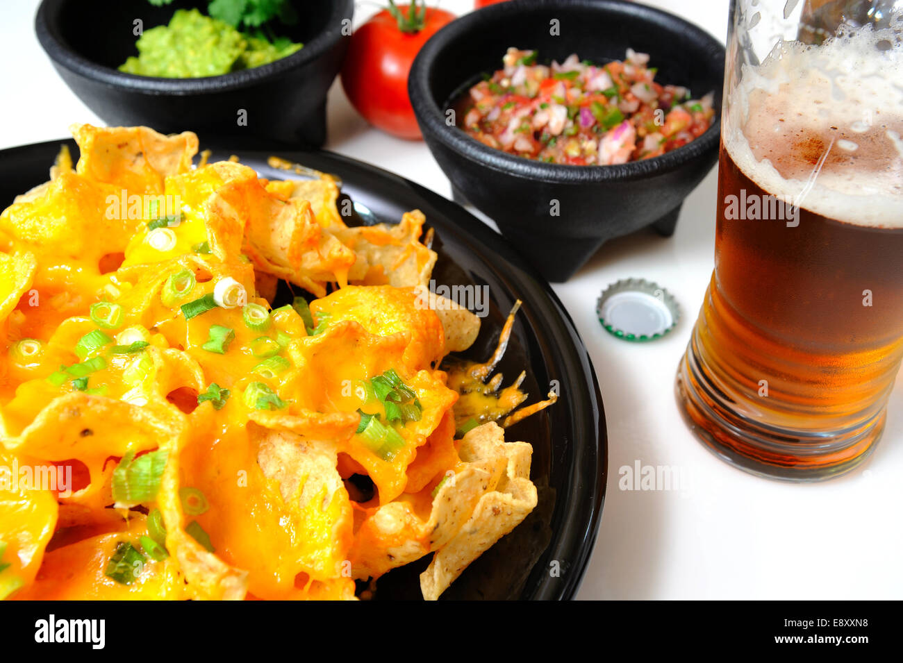 Nachos and Beer Stock Photo - Alamy