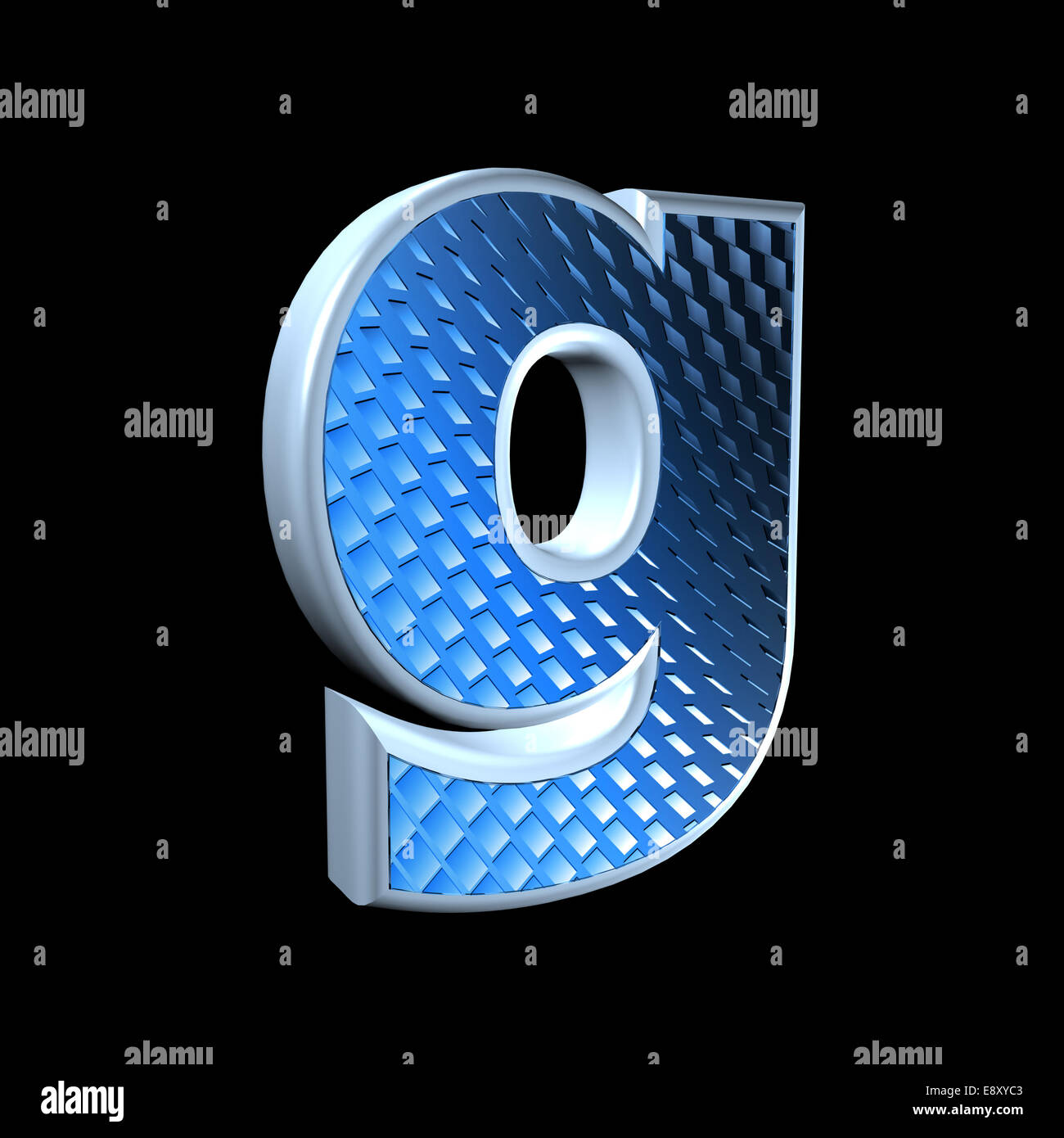 abstract 3d letter with blue pattern texture - G Stock Photo - Alamy