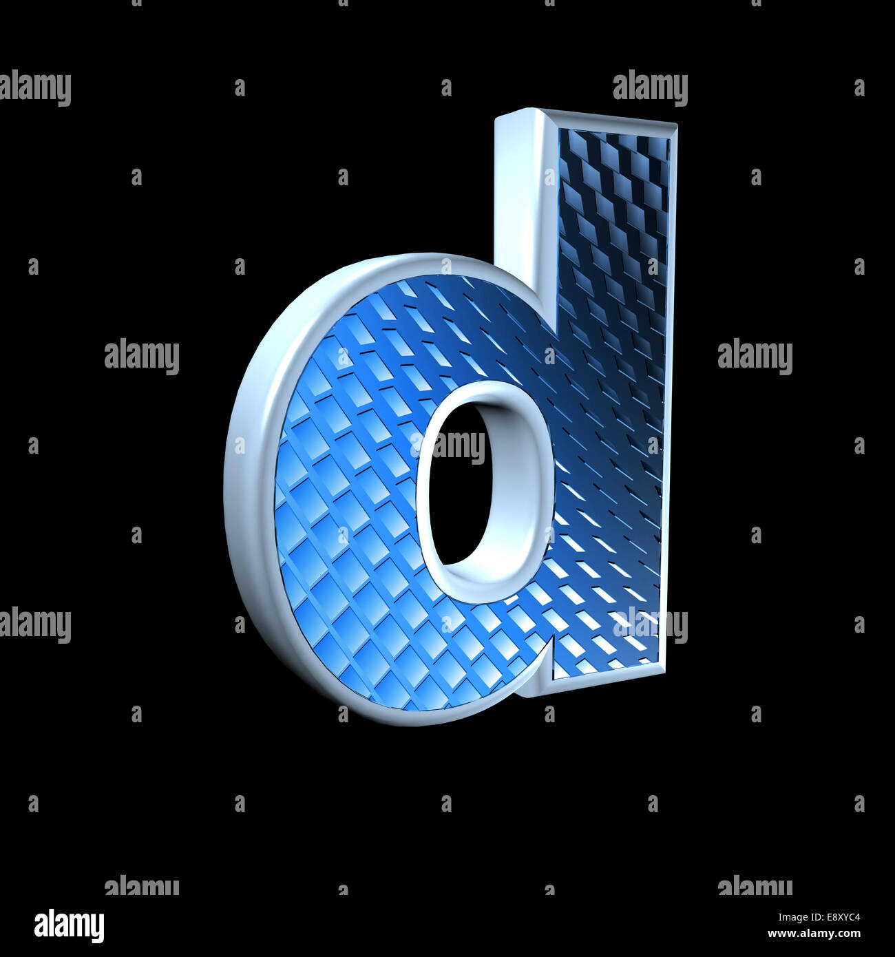 abstract 3d letter with blue pattern texture - D Stock Photo - Alamy