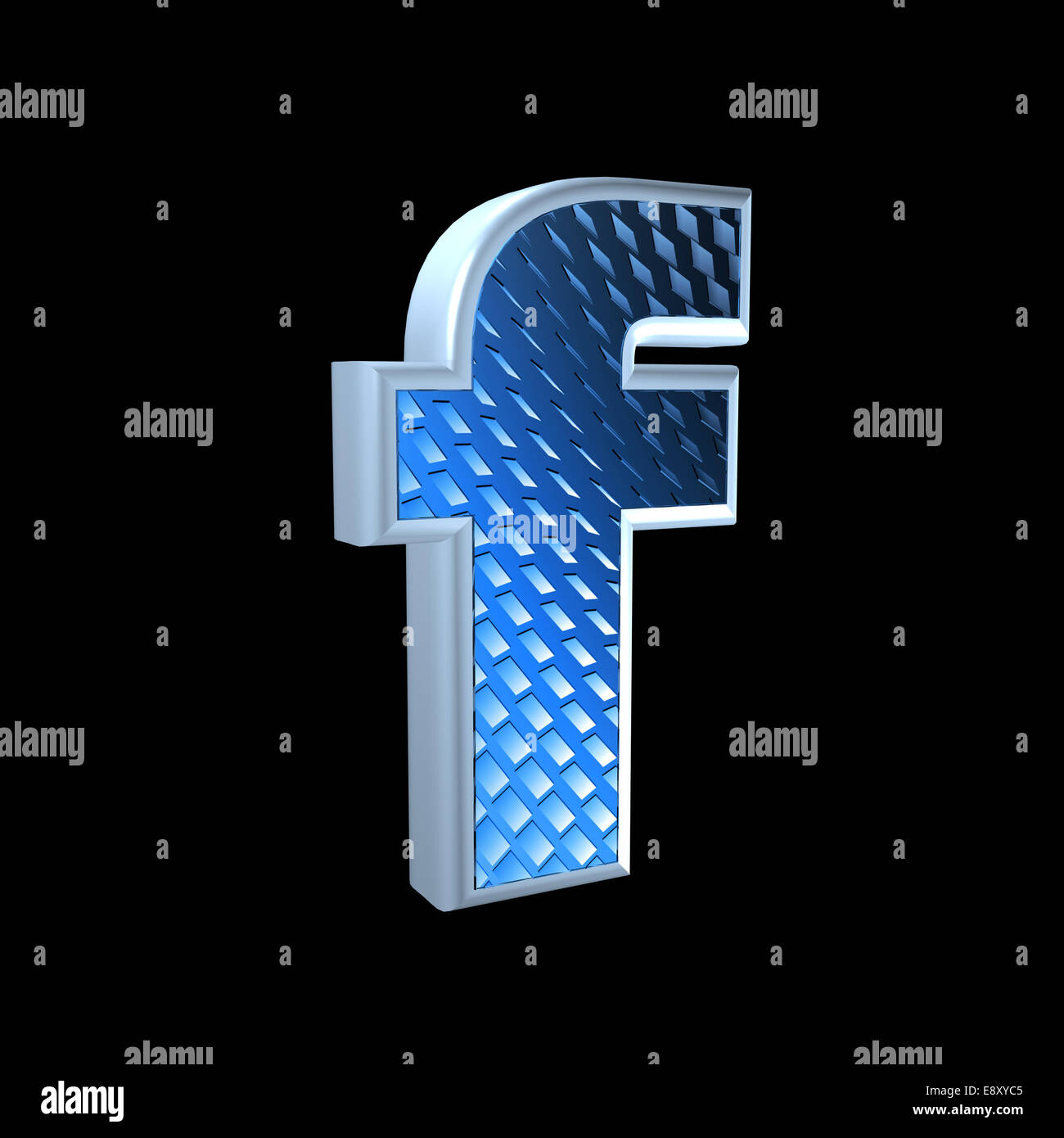 abstract 3d letter with blue pattern texture - F Stock Photo - Alamy