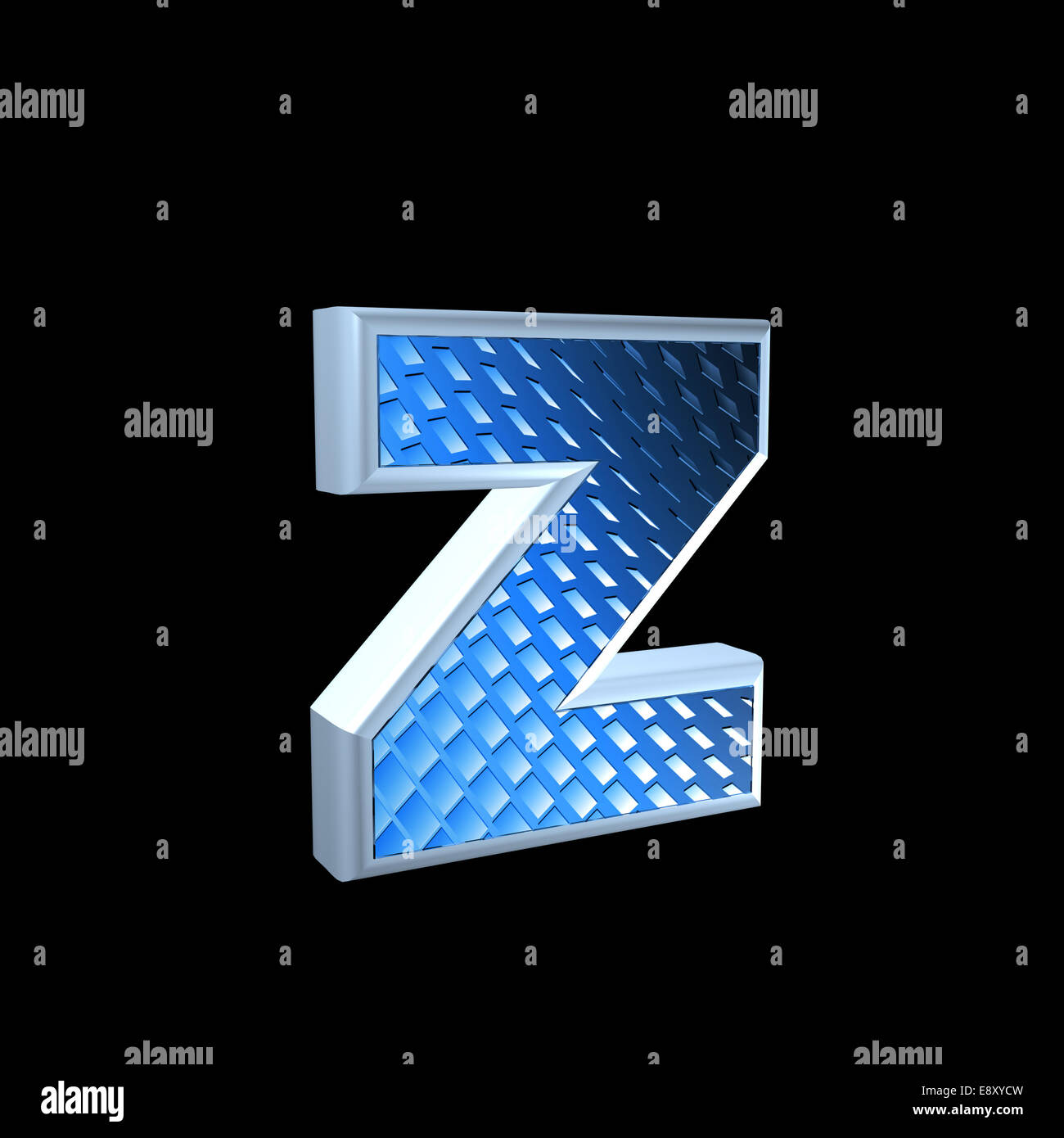 abstract 3d letter with blue pattern texture - Z Stock Photo - Alamy