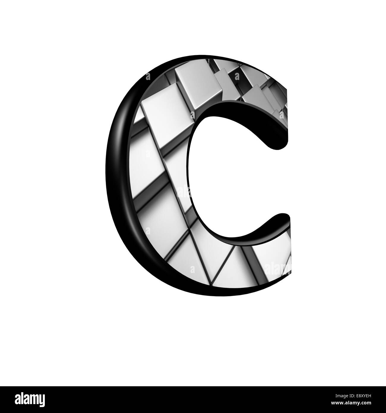 3d letter with architectural texture - C Stock Photo - Alamy