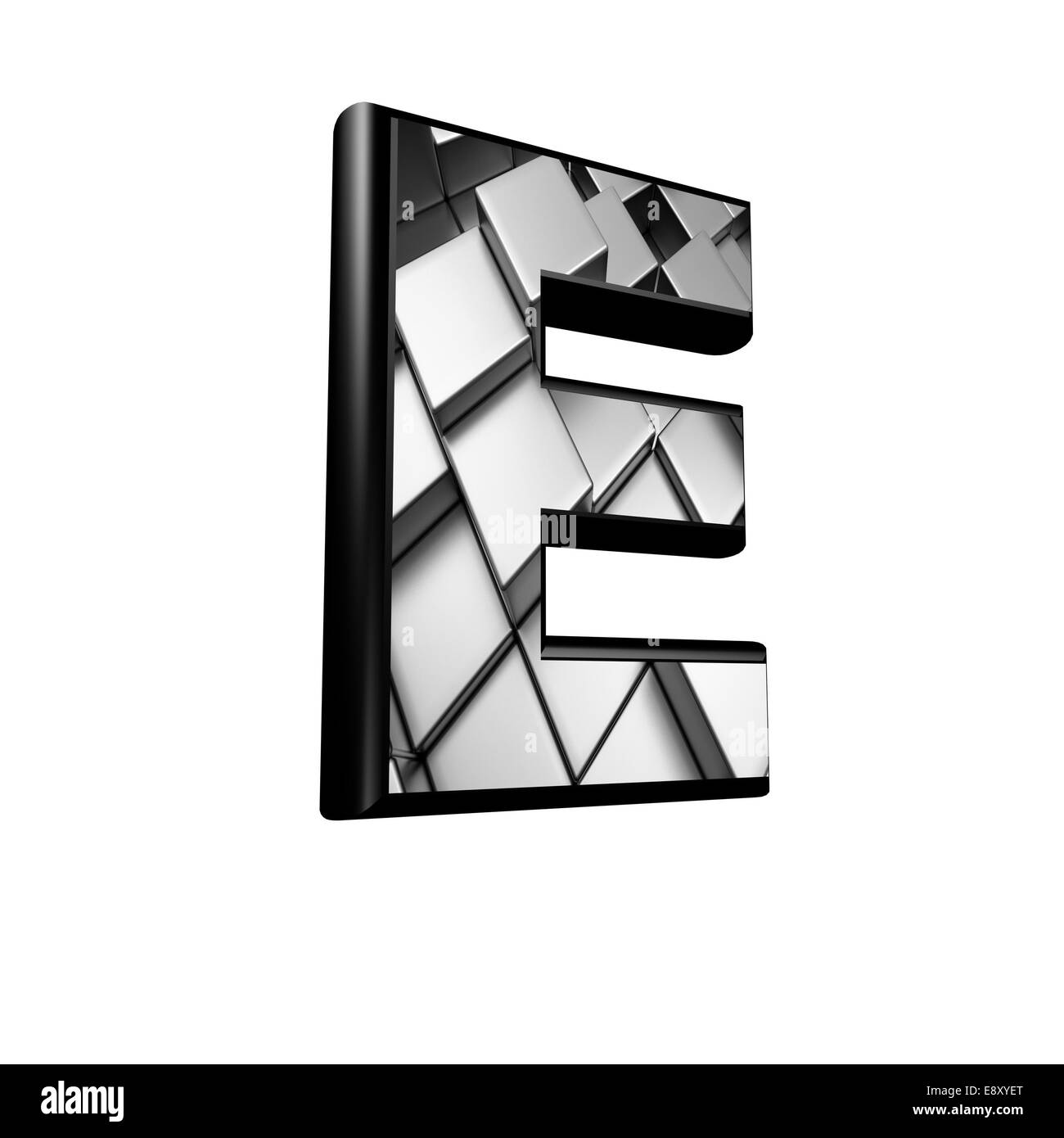 3d letter with architectural texture - E Stock Photo - Alamy