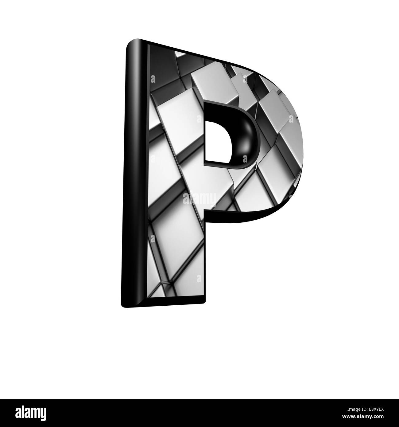 3d letter with architectural texture - P Stock Photo - Alamy
