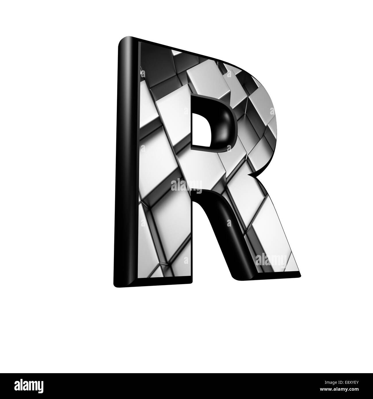 3d letter with architectural texture - R Stock Photo - Alamy